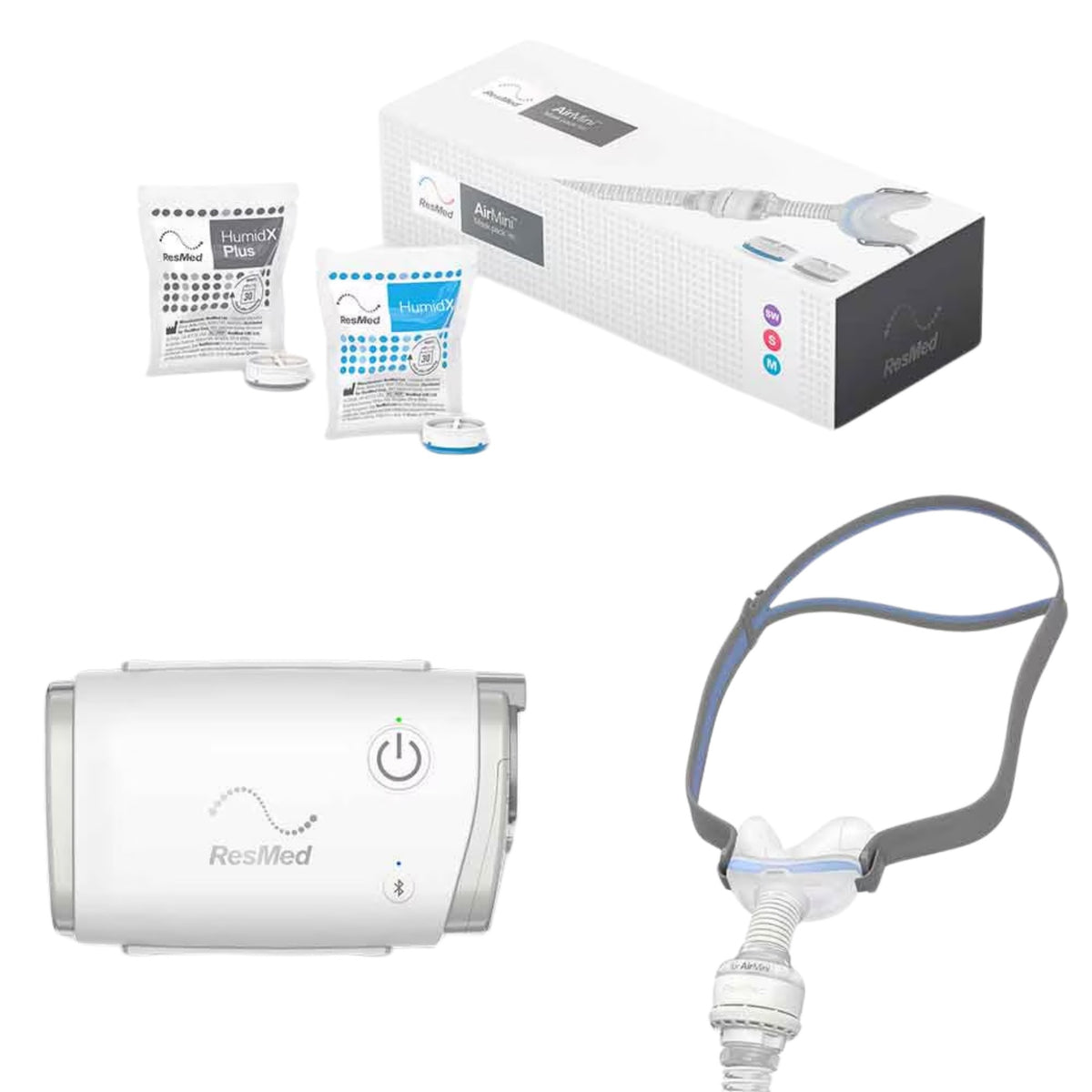 CPAP AirMini AutoSet Travel con AirFit N30 Kit de ResMed — Remify